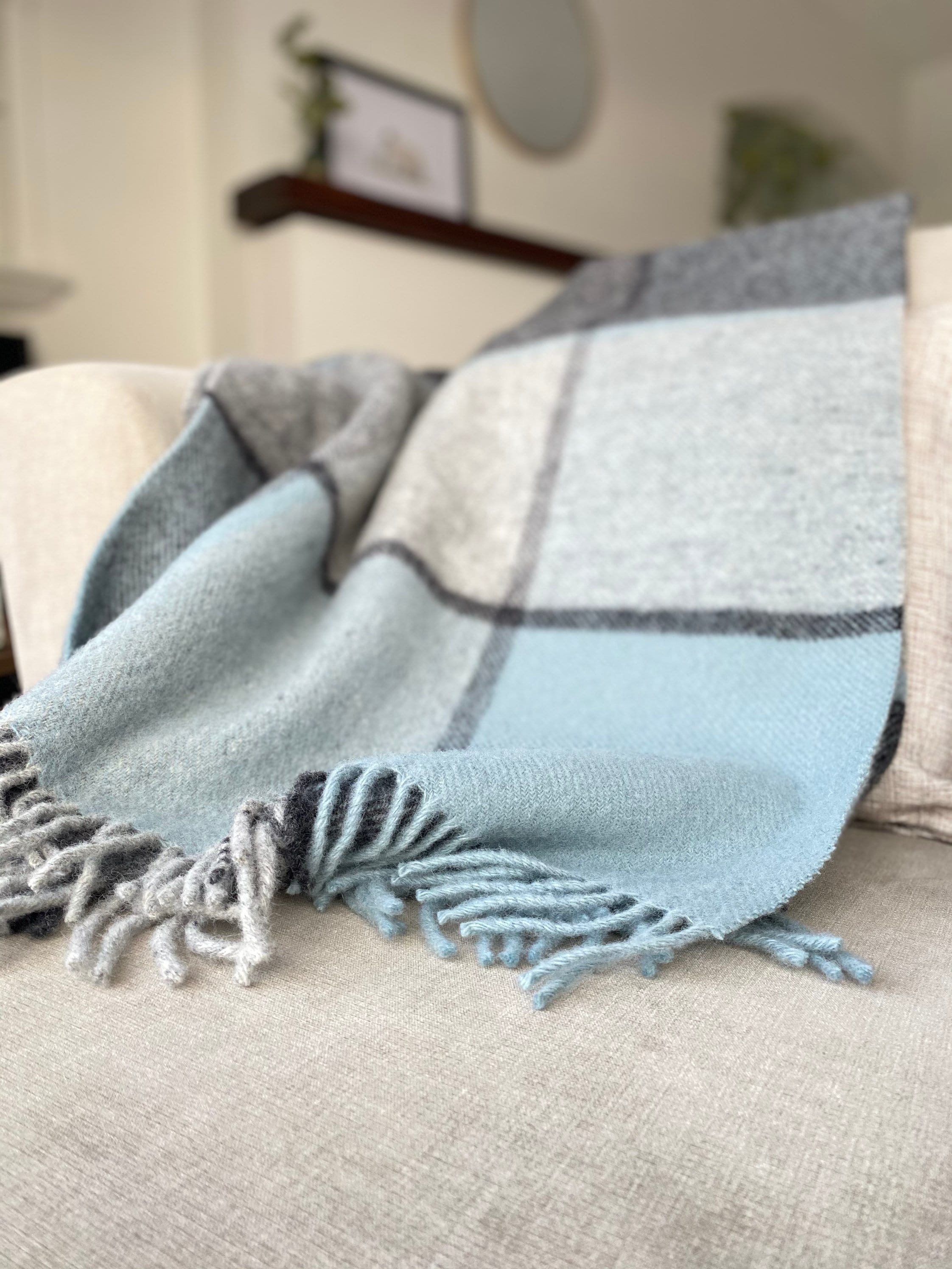 Block Check Wool Throw – Wool Hill