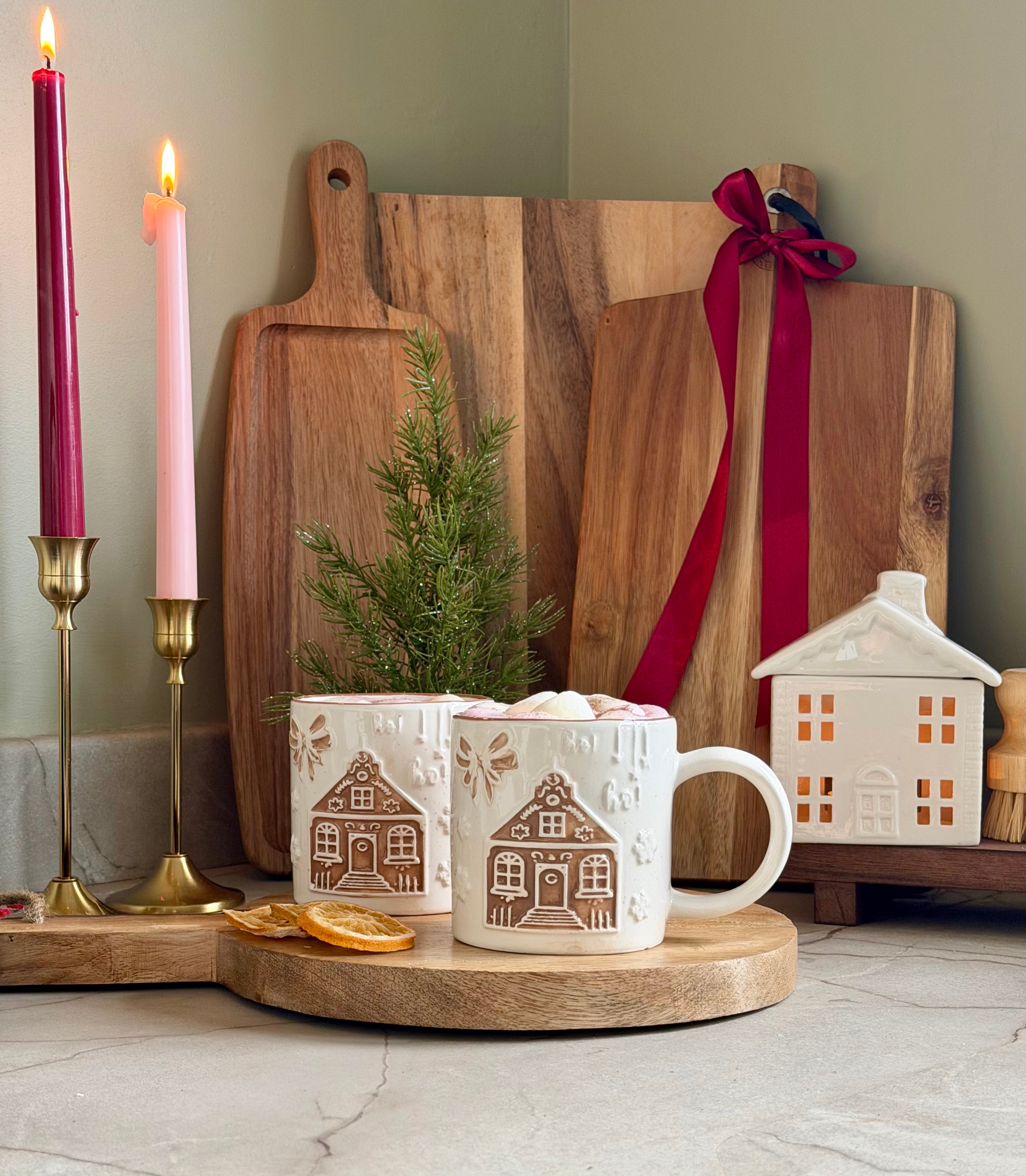 Gingerbread House Embossed Mug – Wool Hill