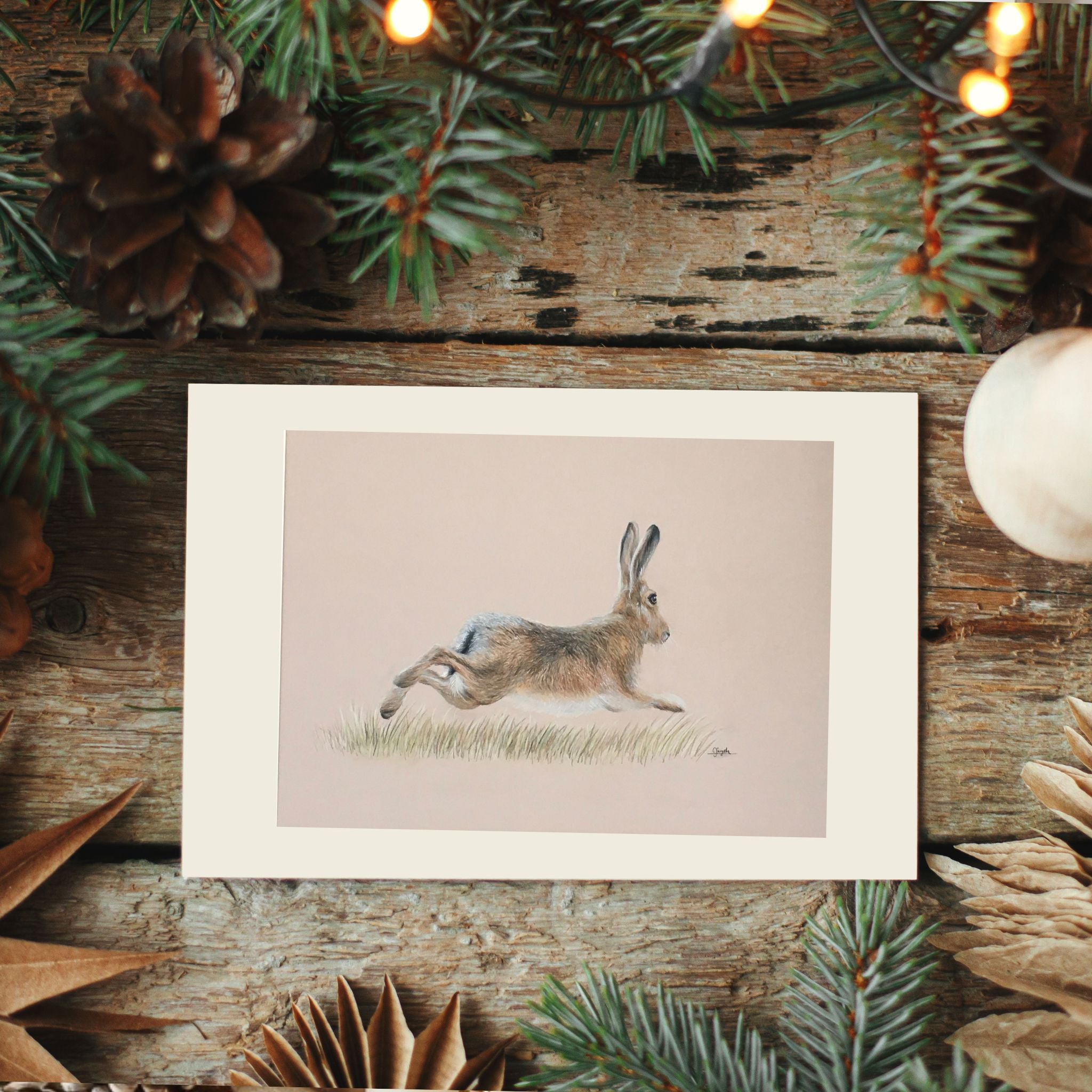 Sprinting Hare Print – Wool Hill